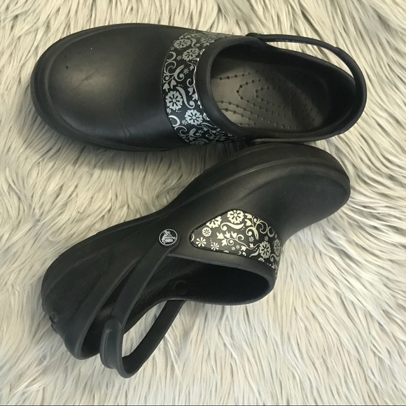 CROCS | Shoes | Crocs Mercy Convertible Work Clogs Black Silver | Poshmark